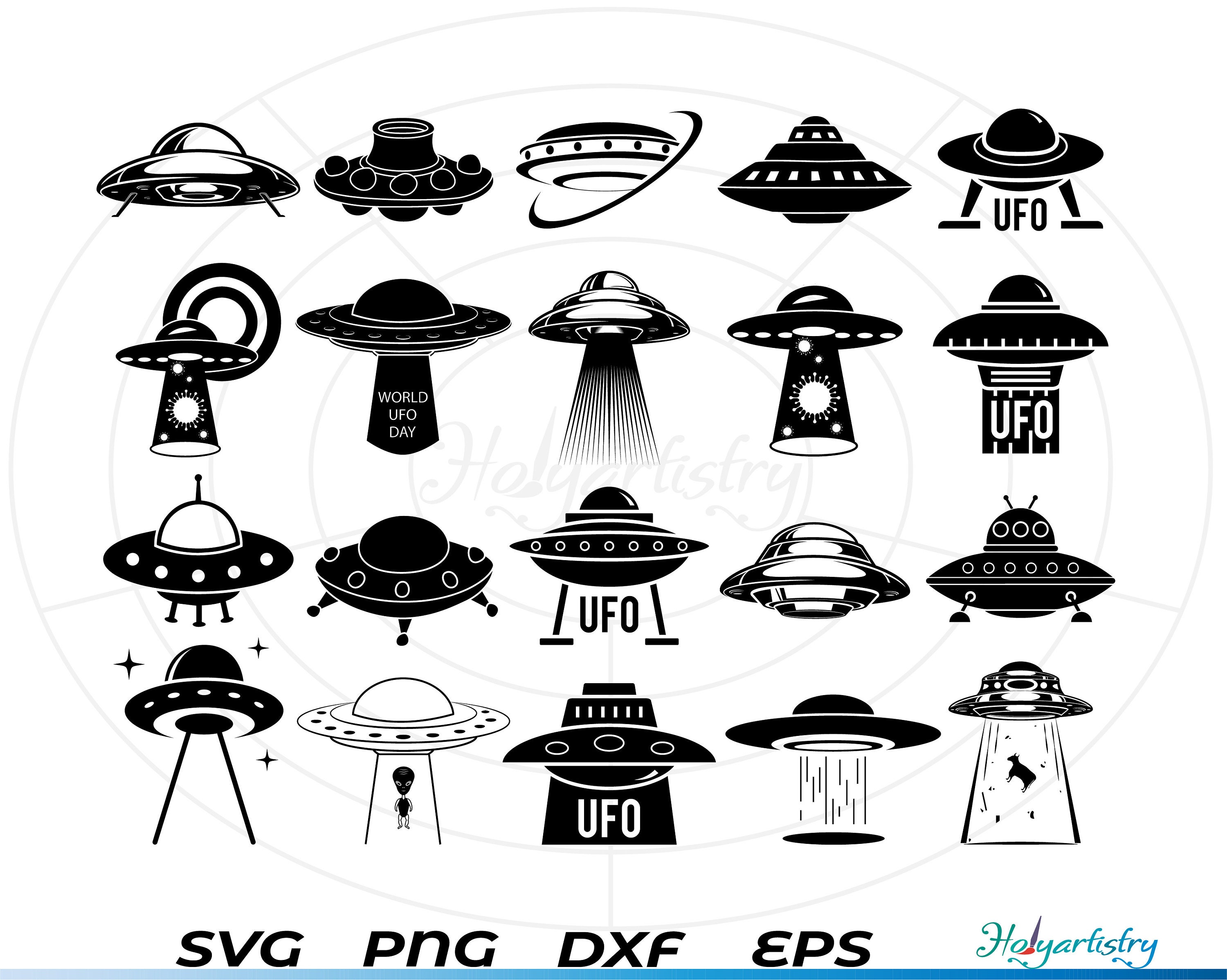 UFO SVG, Space Ship Svg, Alien Svg, Space Svg, Clipart, Cut Files for ...