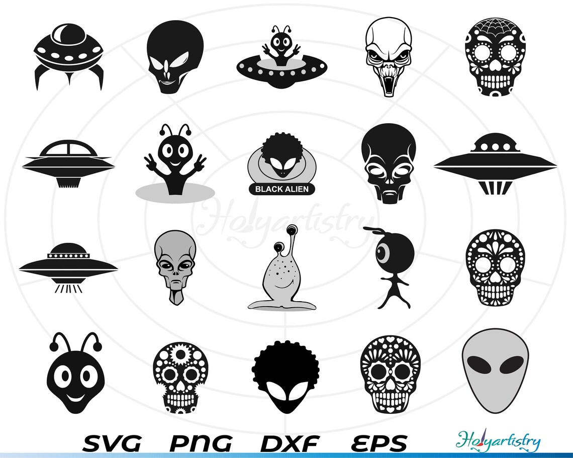 Alien SVG Bundle, Alien Cutting File for Cricut, Alien Vector, Alien ...