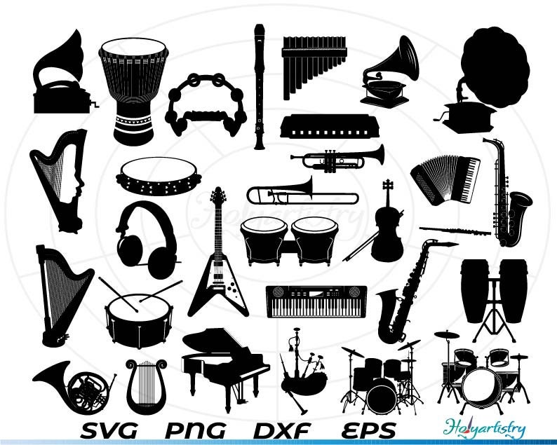 Music Instruments Svg, Guitar Svg, Music Drum Svg, Music Equipment Svg ...
