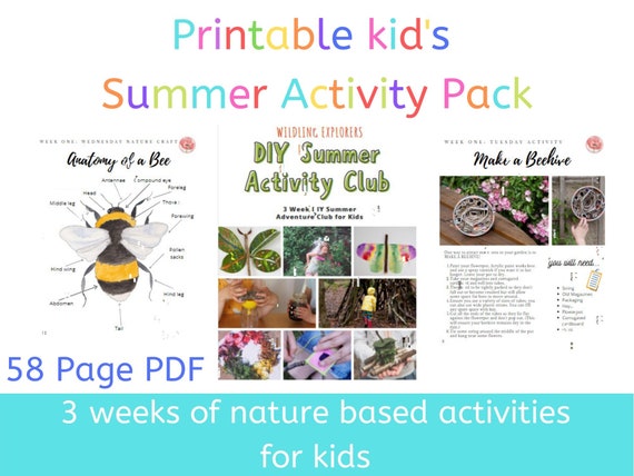 Kid's Summer Activity Pack Printable 58 Page Instant PDF - Etsy UK