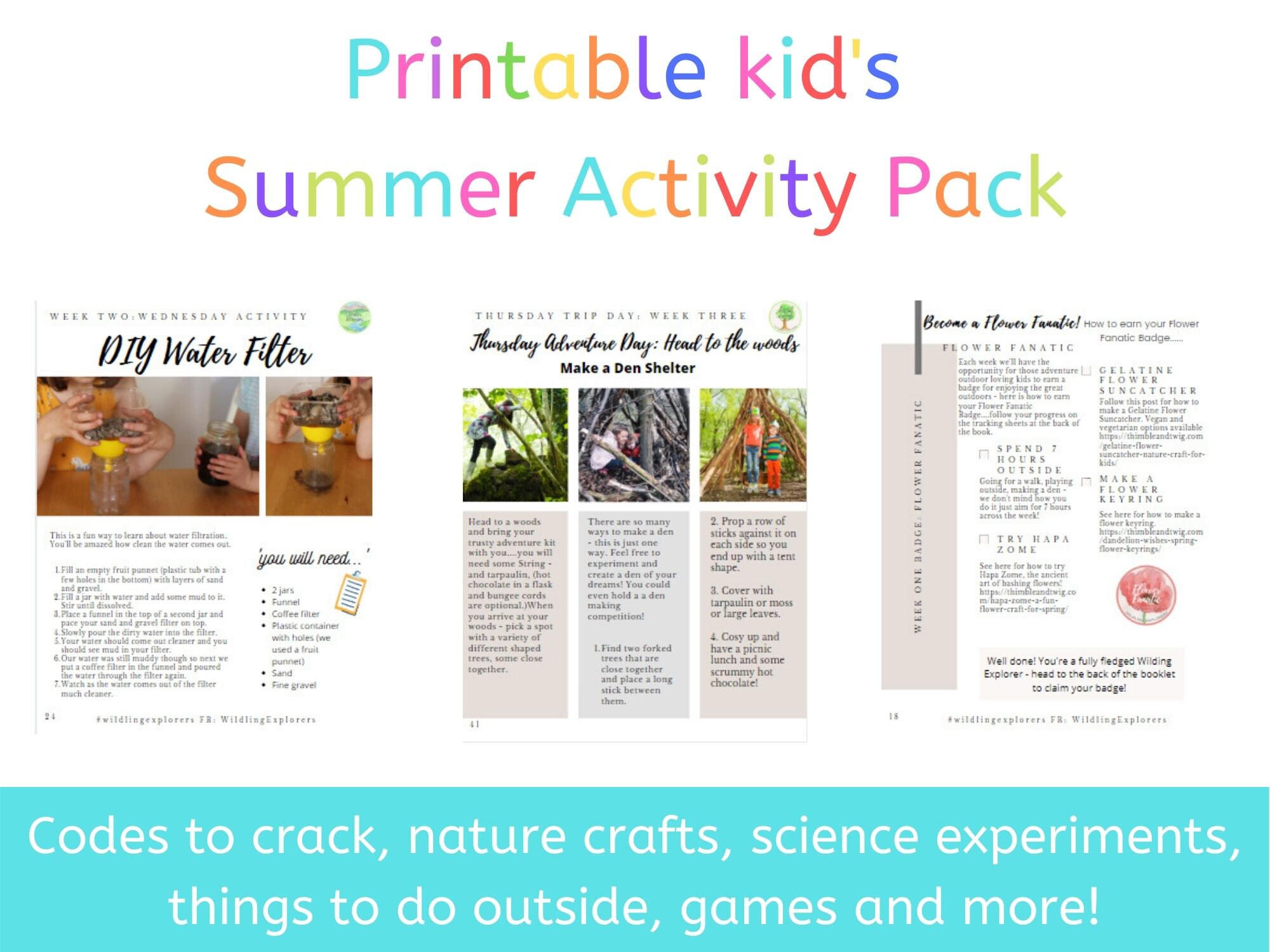 Kid's Summer Activity Pack Printable, 58 Page Instant PDF Download ...