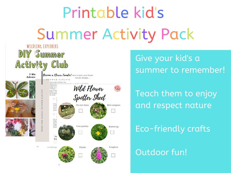Kid's Summer Activity Pack Printable, 58 Page Instant PDF Download ...