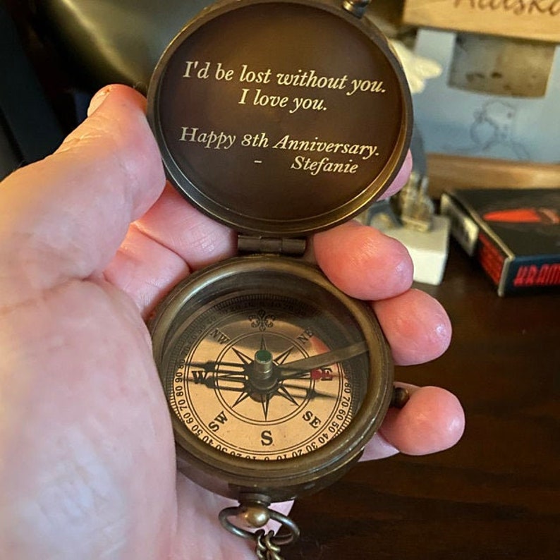 Engraved Compass, Personalized Bronze Compass, Working Compass ...