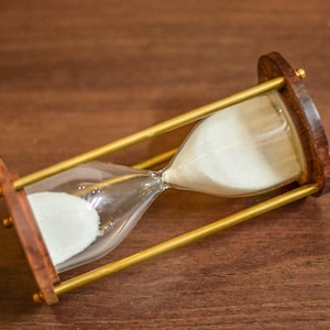 Engraved Solid Brass and Wood Hour Glass Sand Timer/ Personalized Sand ...