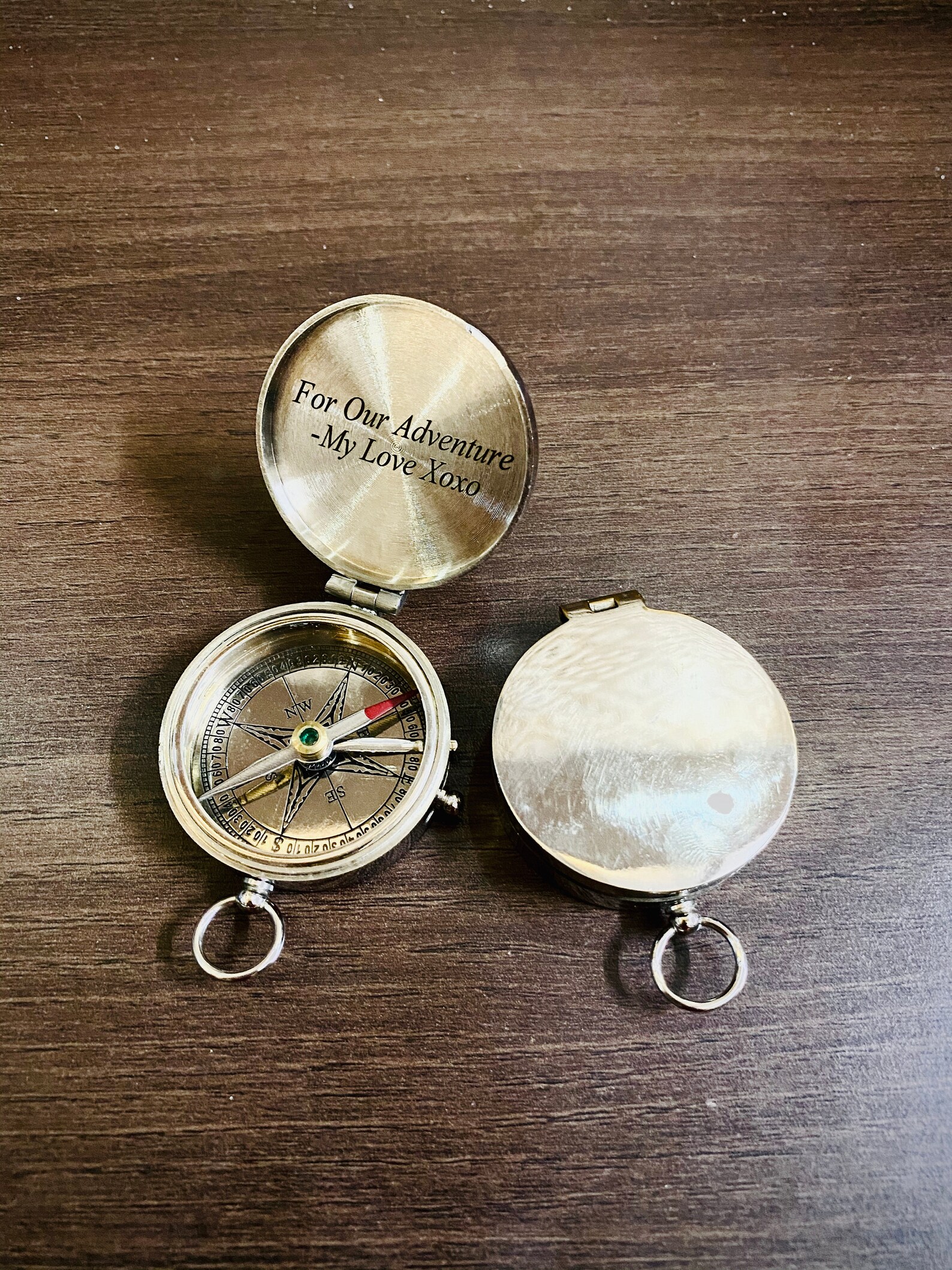Personalized Working Compass, Engraved Compass, Handmade Silver Compass ...
