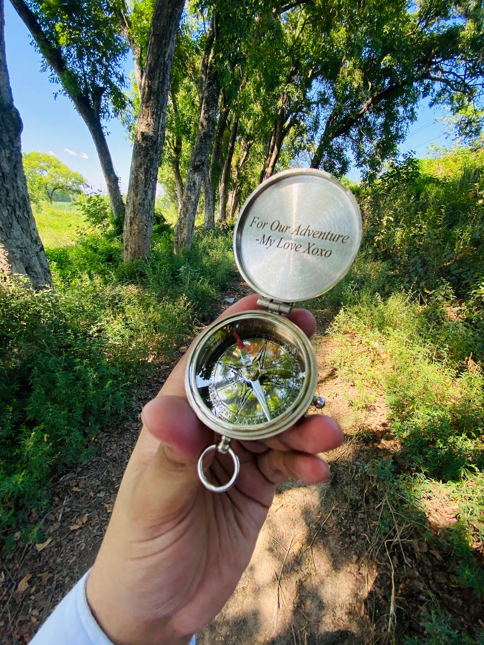 Personalized Working Compass, Engraved Compass, Handmade Silver Compass ...