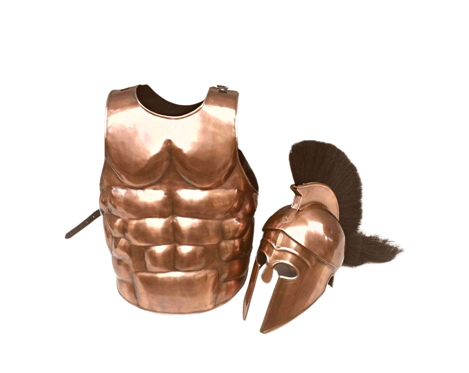 Greek Spartan & Achilles Troy Complete Costume, Hoplite Warrior Greaves ...