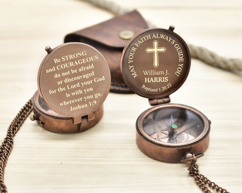 First Holy Communion Gift Engraved Nautical Compass Baptism - Etsy