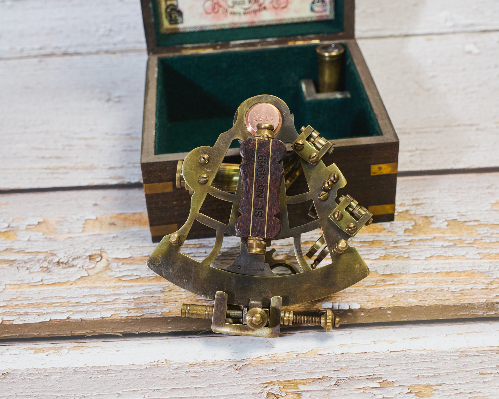Nautical Brass Working Sextant, Antique Maritime Navigational ...