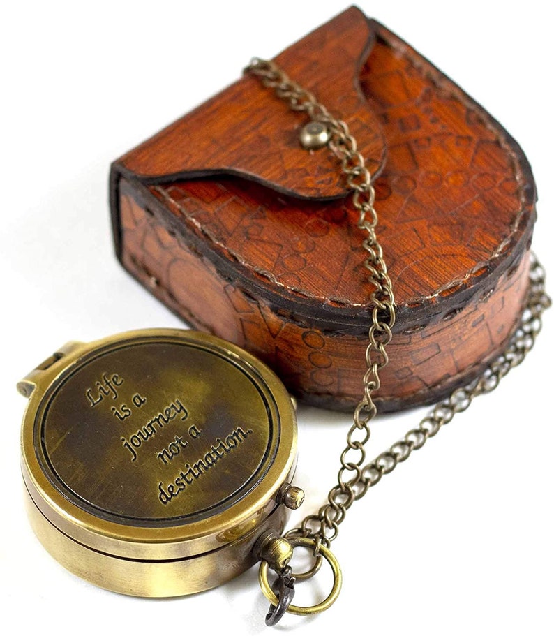 Engraved Compass Personalized Bronze Compass Working | Etsy