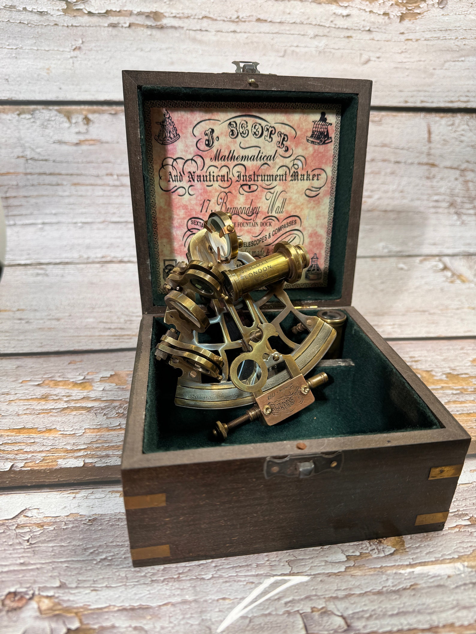 Nautical Brass Working Sextant, Antique Maritime Navigational ...