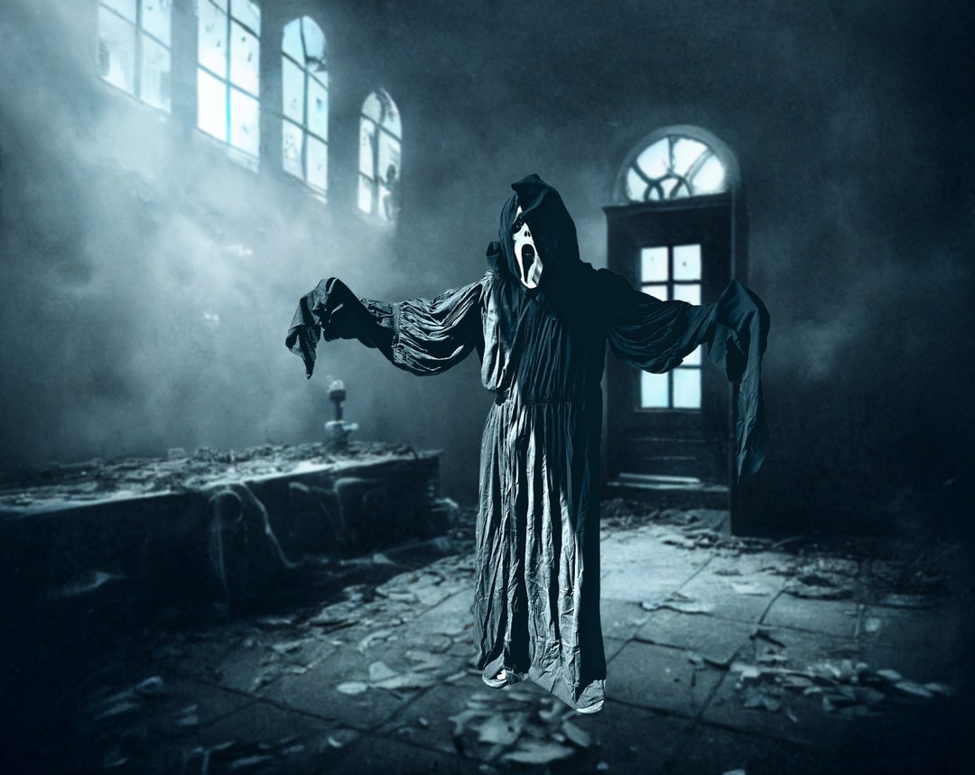 Scream Ghostface Robe: Full Horror Halloween Costume, Roleplay, Haunted ...