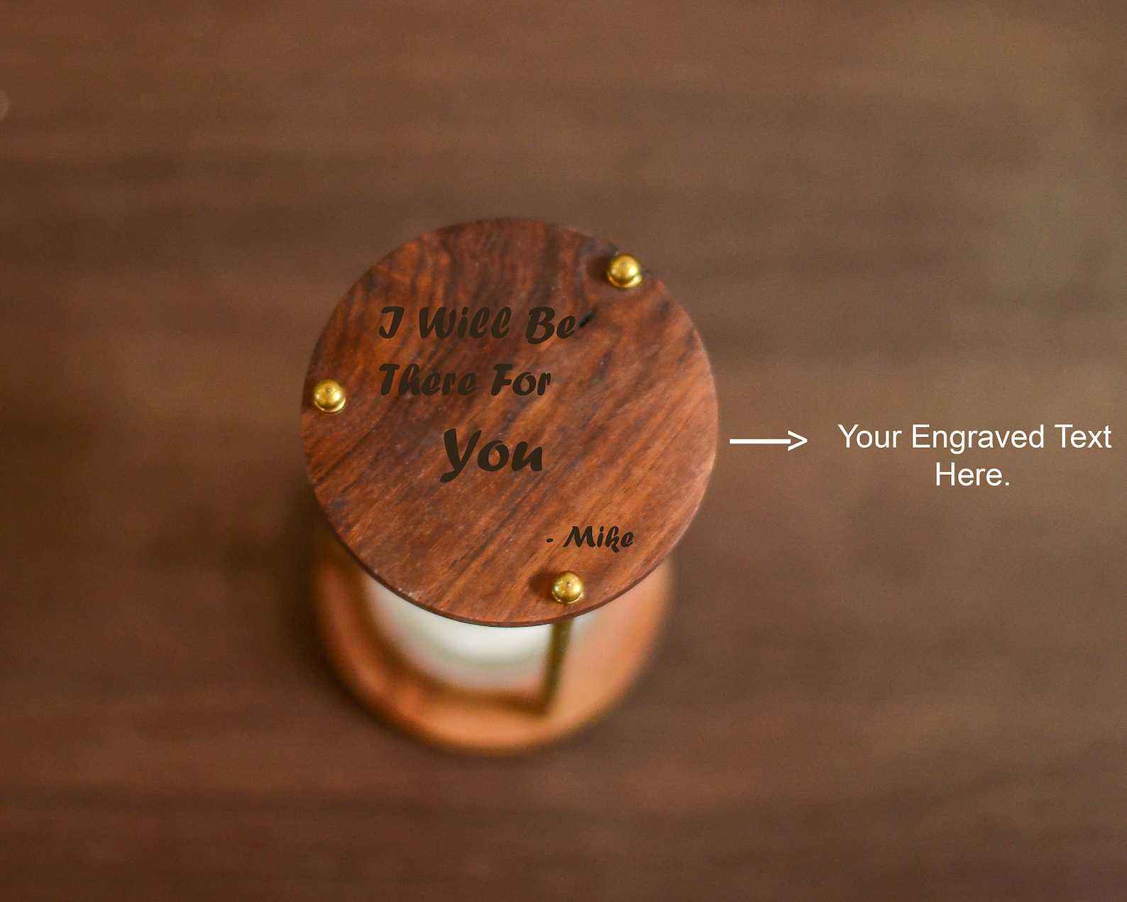 Engraved Solid Brass and Wood Hour Glass Sand Timer/ Engraved Hour ...