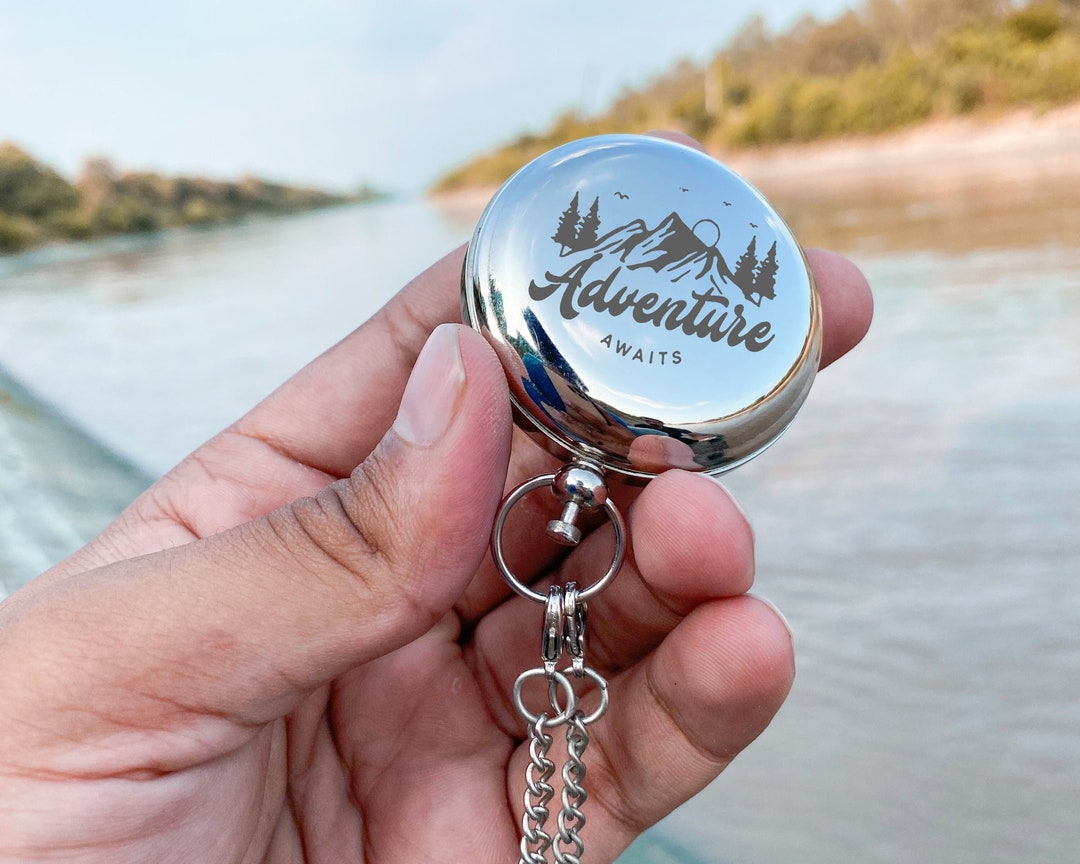 Handmade Sterling Silver Engraved Compass, Personalized Compass ...