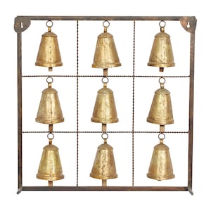 Antique Wall Hanging Metal Bell Wall Decor on 32cm Iron Stand, Indoor ...