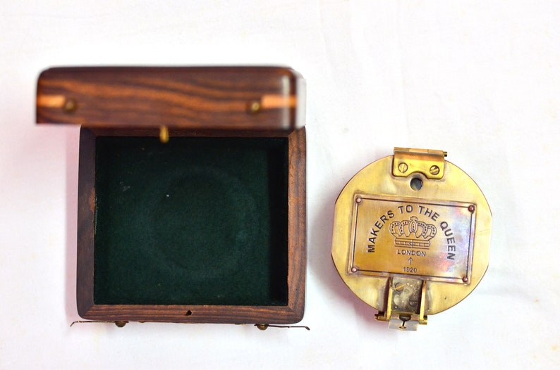 Compass - Antique Working Heavy Survey Brass Brunton Compass With ...
