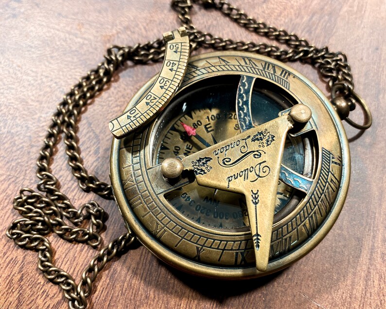 Personalized Engraved Sundial Compass With Customized Wooden - Etsy