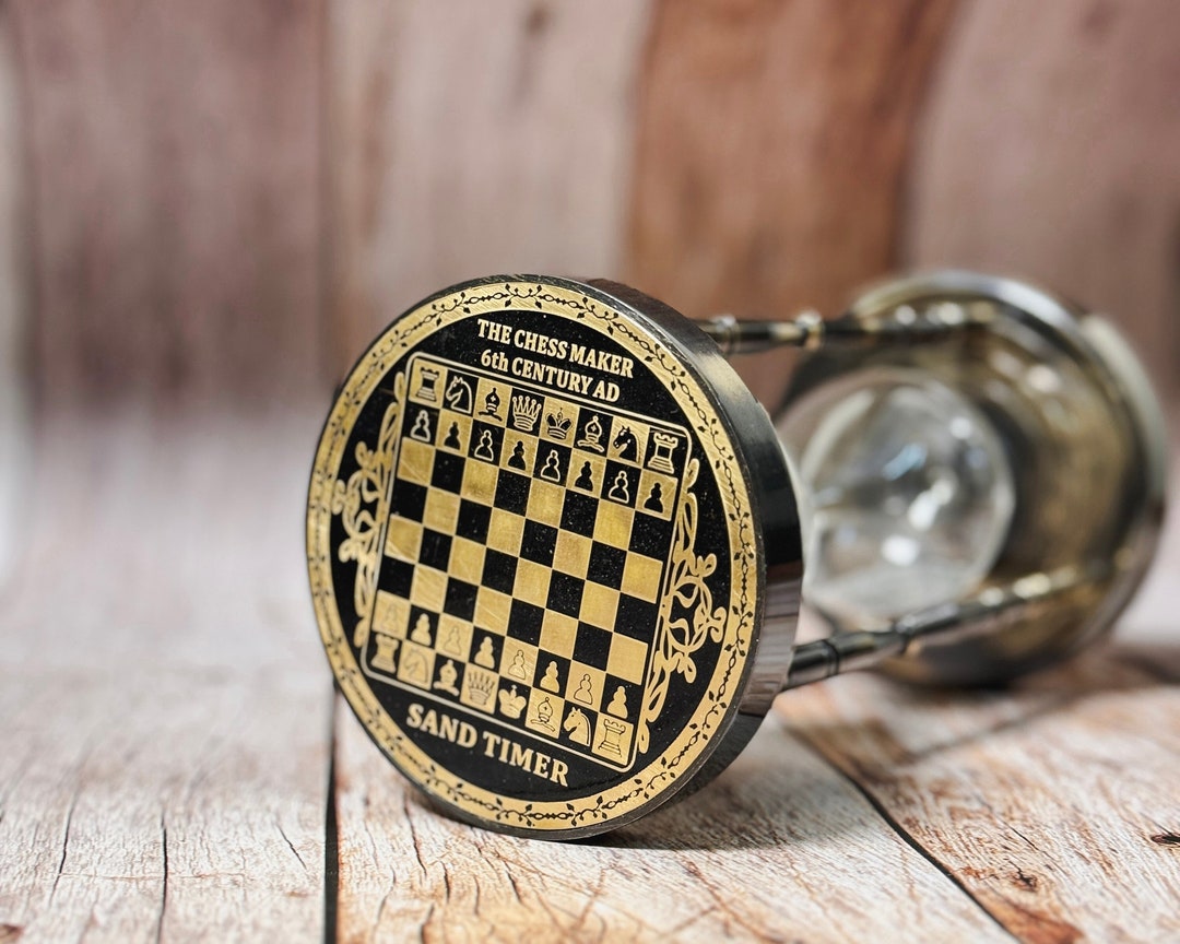 Antique Chess Sand Timer / Solid Brass Hour Glass Sand Timer/ Engraved ...