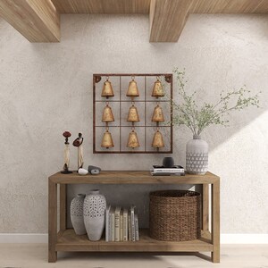 Antique Wall Hanging Metal Bell Wall Decor on 32cm Iron Stand, Indoor ...