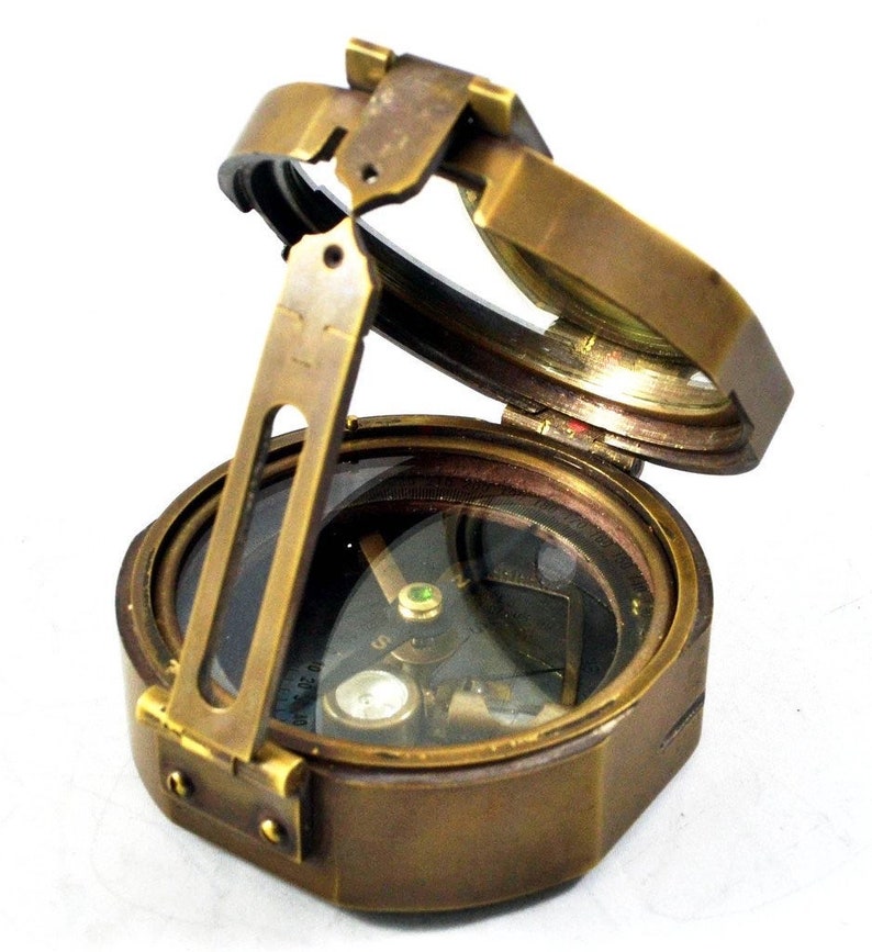 Compass Antique Working Heavy Survey Brass Brunton Compass - Etsy