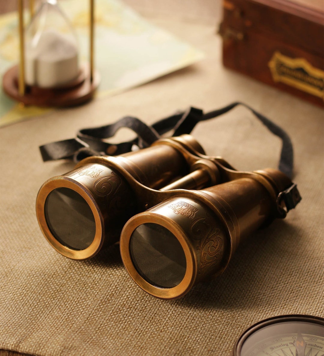 Antique Nautical Brass Binocular, Engraved Spyglass, Congratulations ...