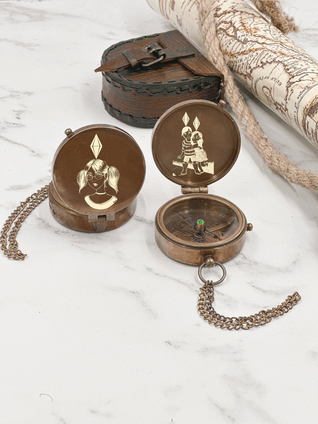 Sims Bella Goth Compass Plumbbob Engraved Nautical Compass - Etsy