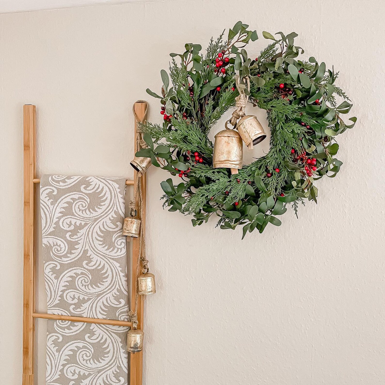 Rustic Gold Bells Wreath Hanger Christmas Holiday Decor - Etsy