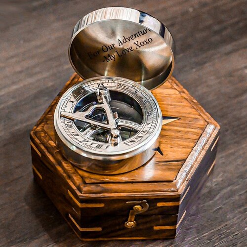 Personalized Sundial Compass Compass for Son Engraved Custom - Etsy