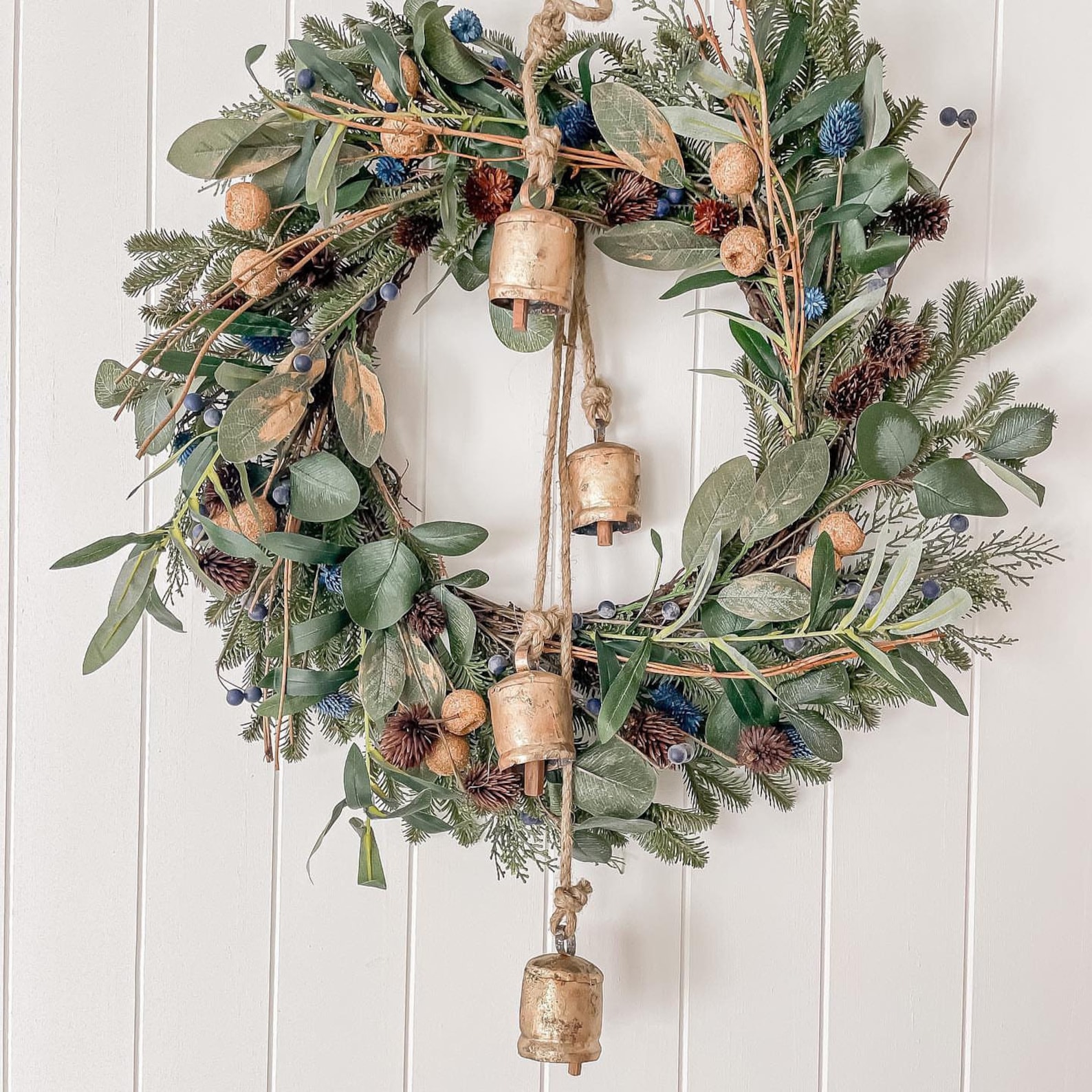 Rustic Gold Bells Wreath Hanger Christmas Holiday Decor - Etsy
