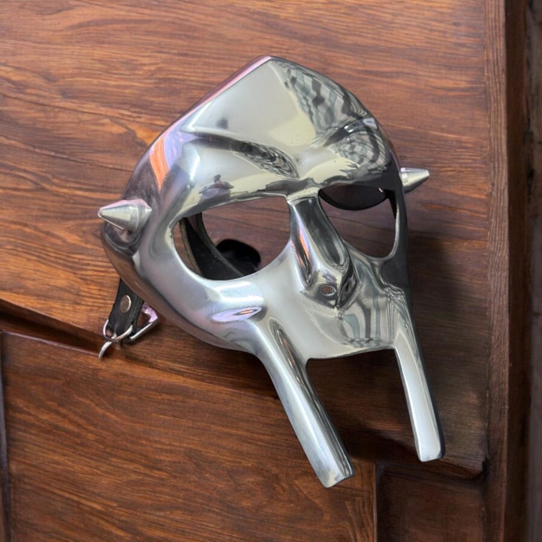 MF DOOM Mask, Mad-villain Mild Steel Face Armour, Medieval Hand-forged ...