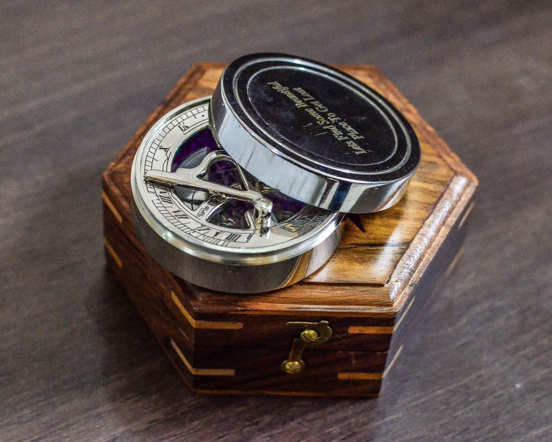 Personalized Sundial Compass, Compass for Son, Engraved Custom Sundial ...