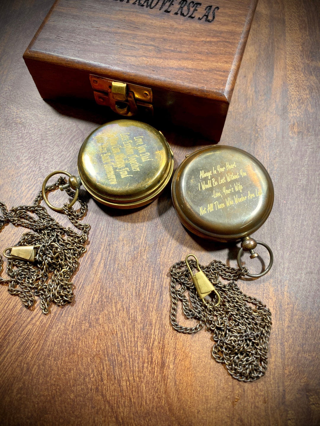 PERSONALIZED POCKET COMPASS Custom Vintage Compass Engraved Brass ...