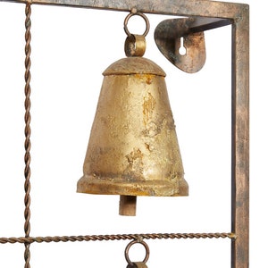 Antique Wall Hanging Metal Bell Wall Decor on 32cm Iron Stand, Indoor ...