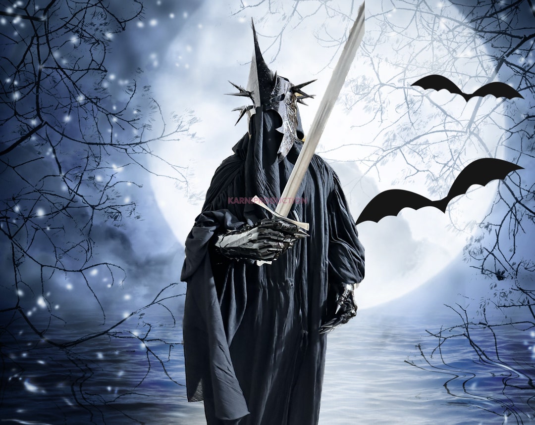 Full Nazgul Witch King Ringwraith Costume With Helmet, Sword, Cloak ...