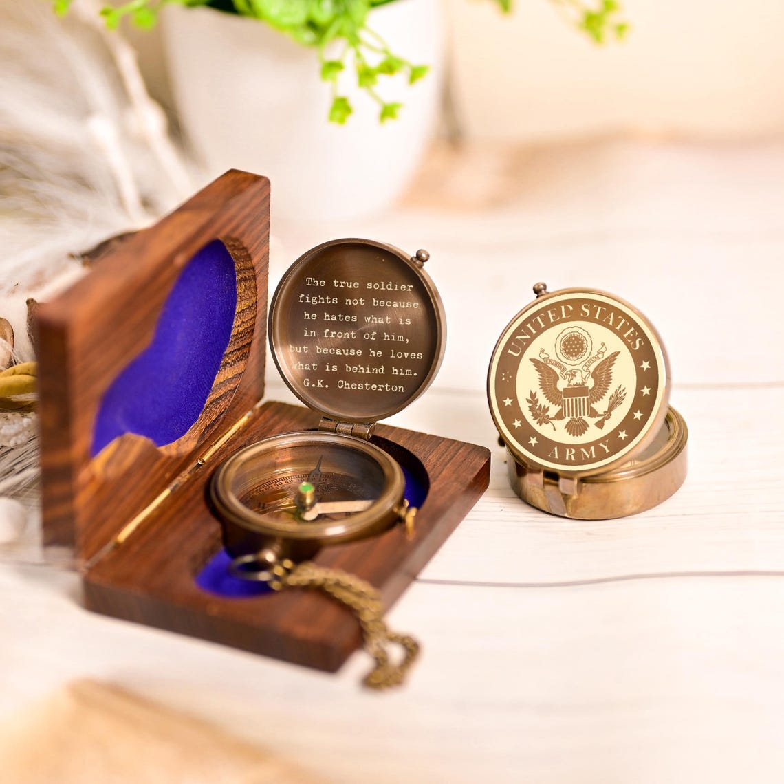 US Army Engraved Nautical Compass, Personalized Nautical Compass for ...