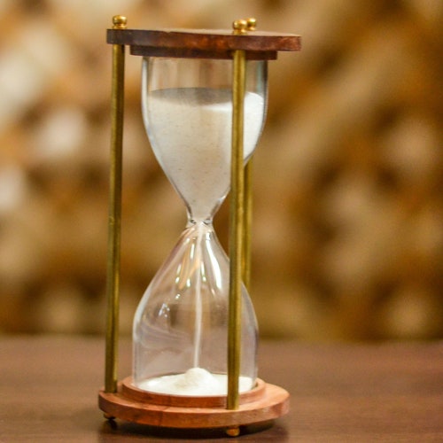 Personalized Sand Timer /engraved Solid Brass and Wood Hour - Etsy