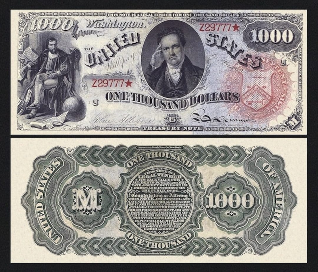 REPLICA United States, 1 - 1000 Dollars, 1869 Rainbow Series, P.144 - P ...