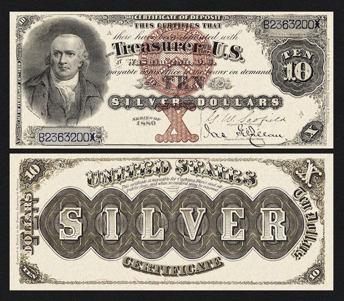 United States, 10 1000 Dollars, Silver Certificate 1880, P.315 P.320 ...