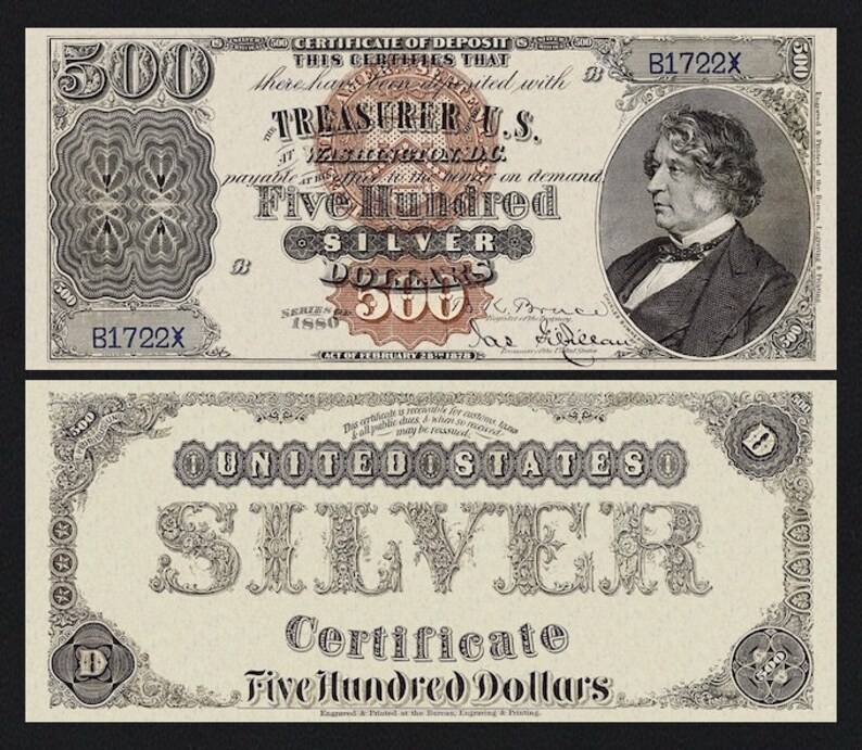 United States, 10 1000 Dollars, Silver Certificate 1880, P.315 P.320 ...