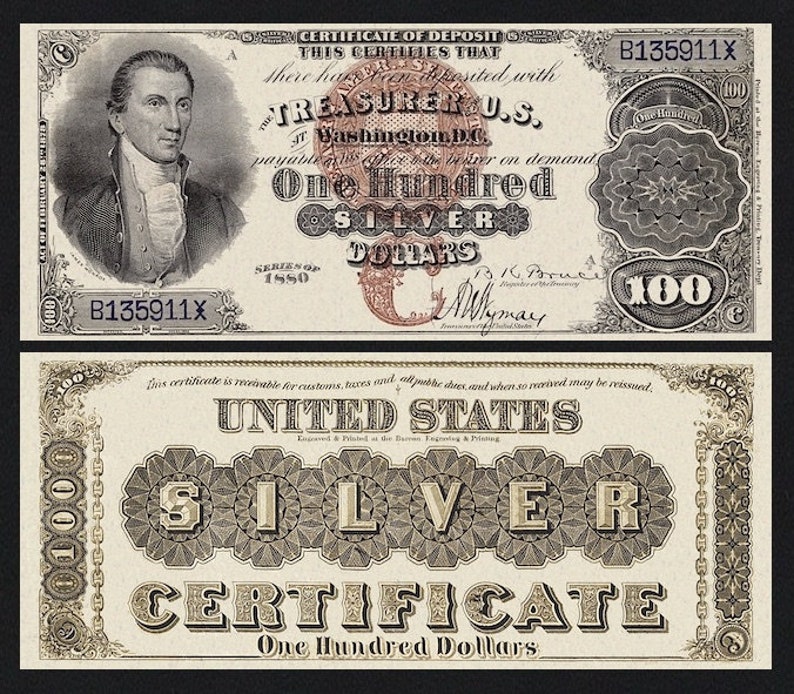 United States, 10 1000 Dollars, Silver Certificate 1880, P.315 P.320 ...