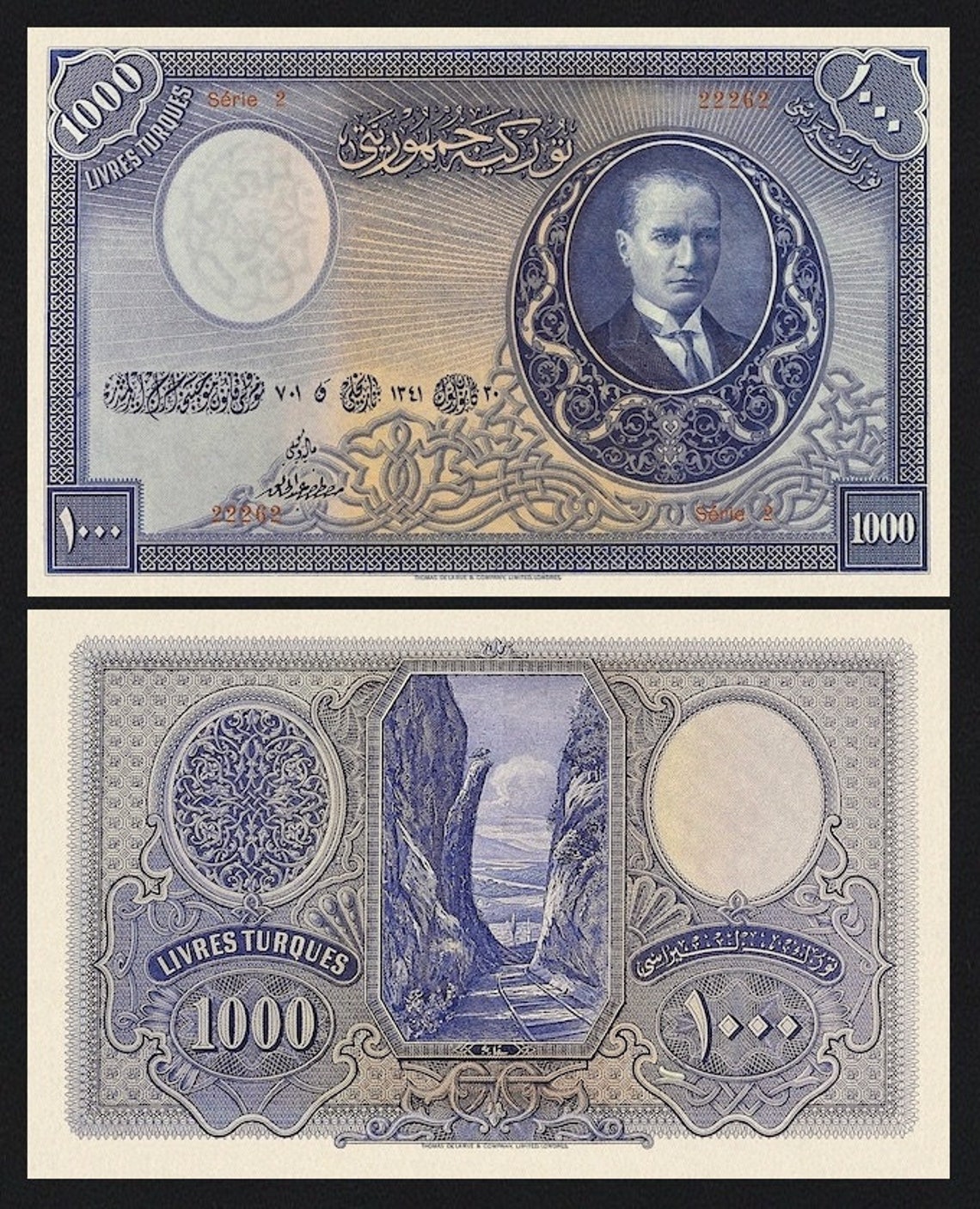 Turkey Republic türkiye Cümhuriyet 1 1000 Livres Turques - Etsy