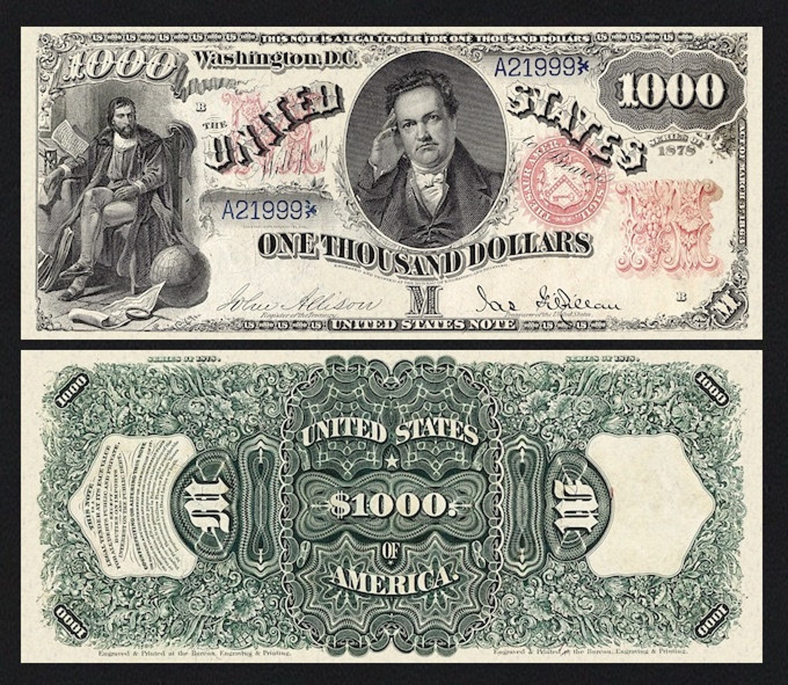 United States, 2 10,000 Dollars, 1878 Series, P.165 P.175, Complete Set ...
