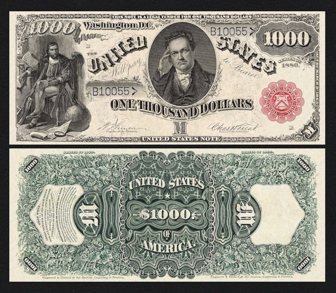 United States, 1 1000 Dollars, 1880 Series, P.176 P.184, Complete Set ...