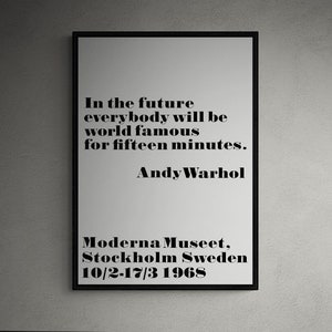 Andy Warhol - Exhibition Poster - Moderna Museet - Sweden - Stockholm ...