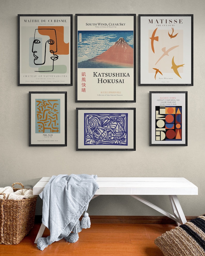 Gallery Wall Art Set of 6- Eclectic Print Set- Wall Prints Bundle ...