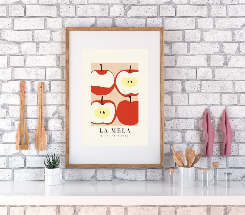 La Mela - Apple Design - Abstract Apple Drawing - Botanical Design ...