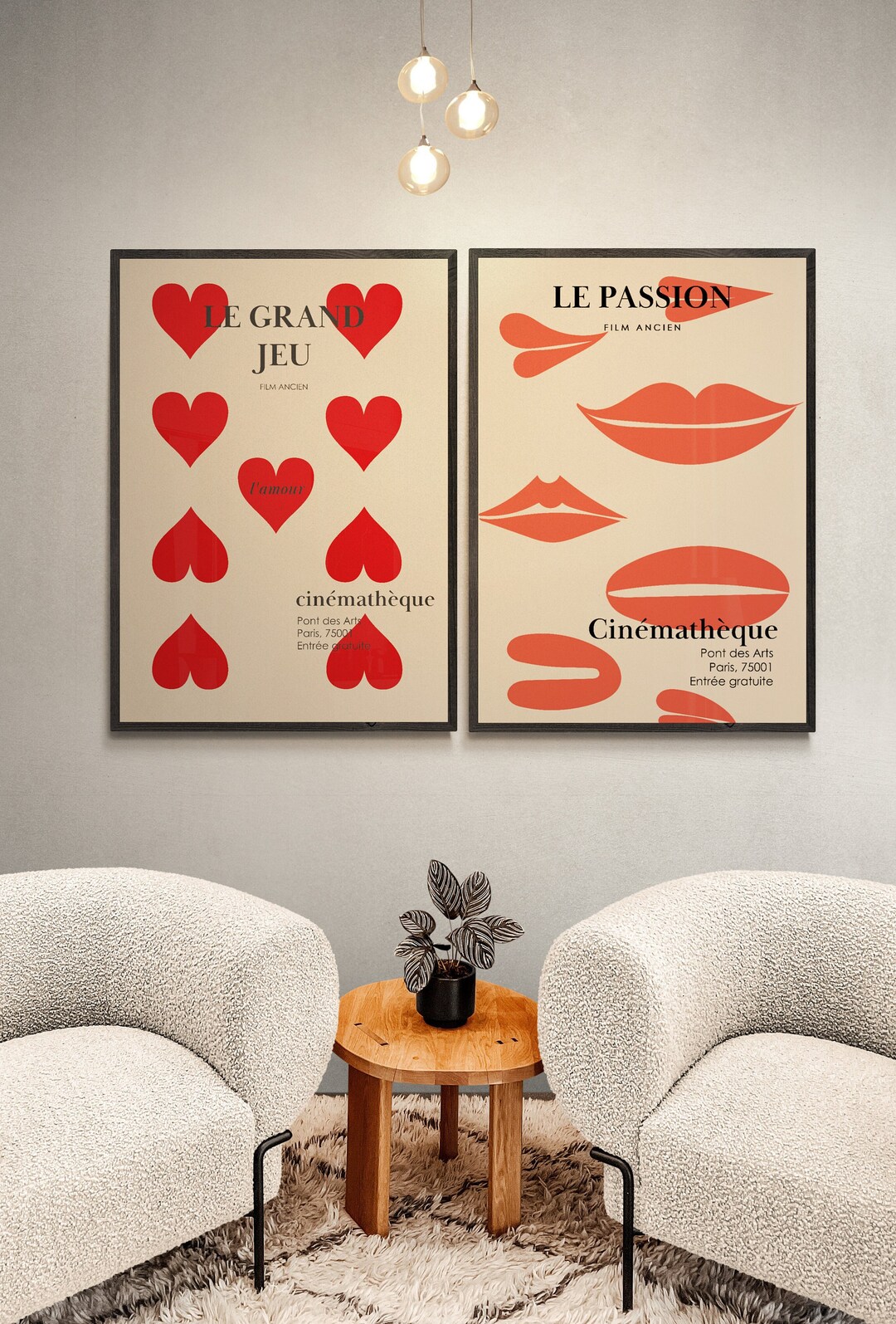 Vintage Film Poster Set: Hearts & Lips - Cinematheque (digital Download ...