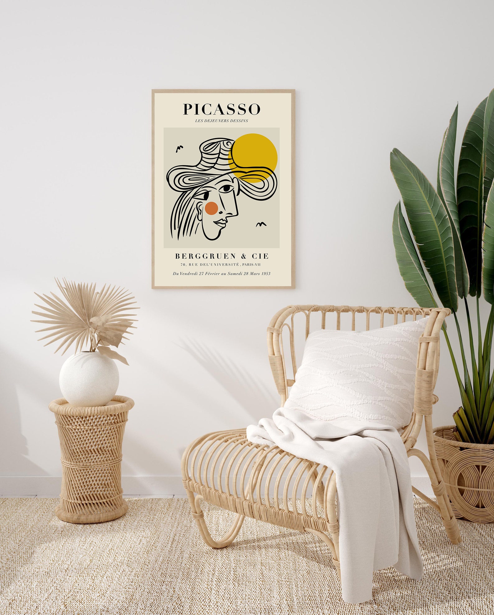 Pablo Picasso Poster Abstract Line Circle Design Oneline Drawing Blue ...