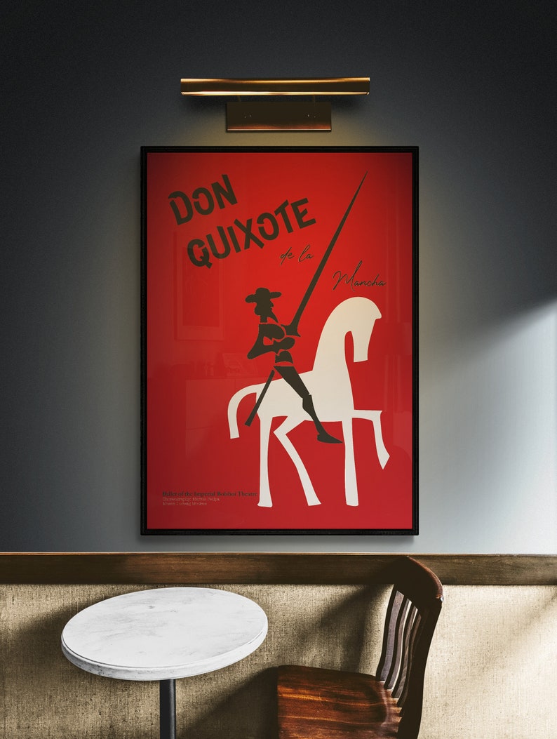 Don Quixote De La Mancha - Cervantes - Theatre Ballet Poster - Red ...