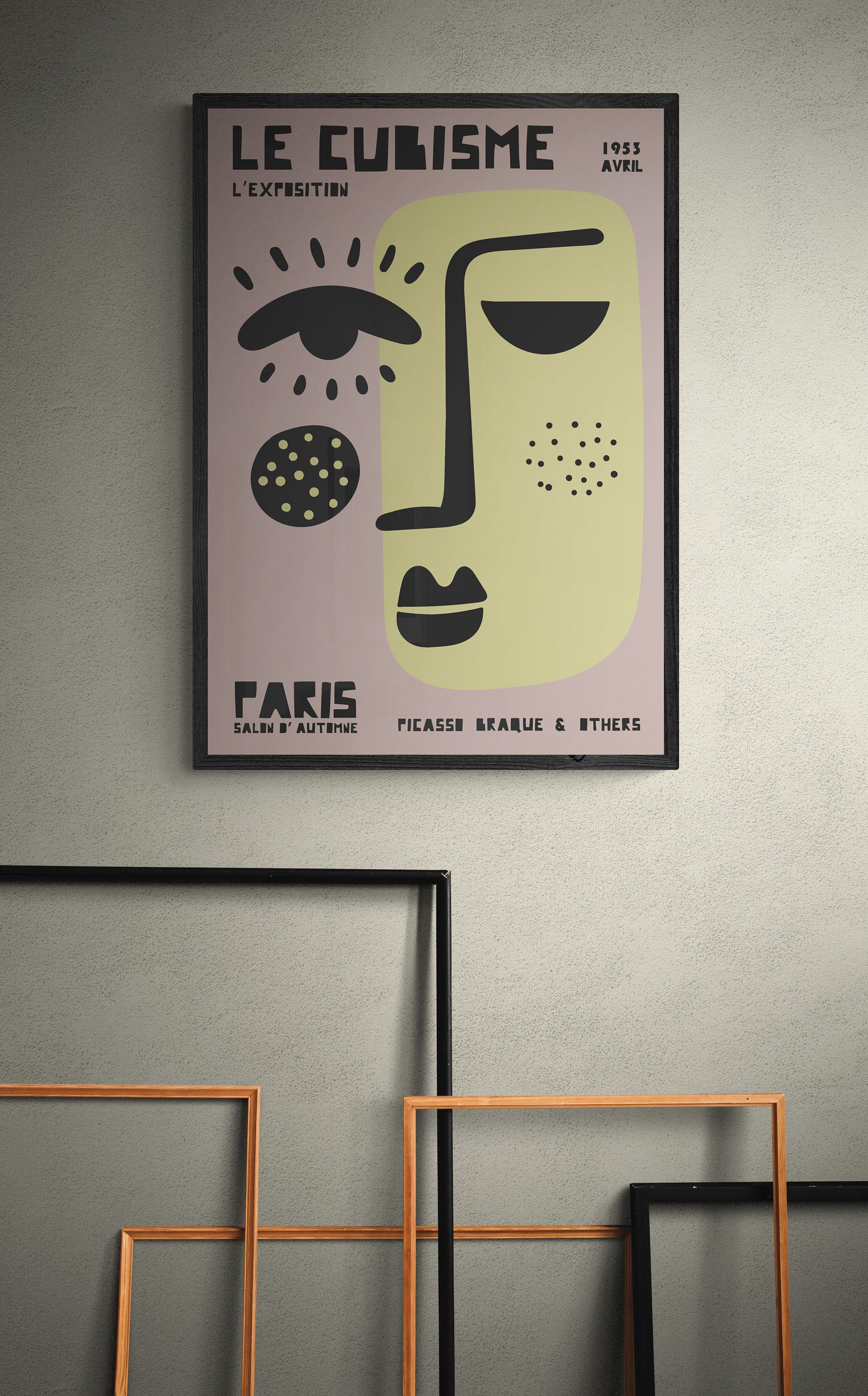 Le Cubisme Abstract Poster Exhibiton Poster Mid-century Minimal Oneline ...